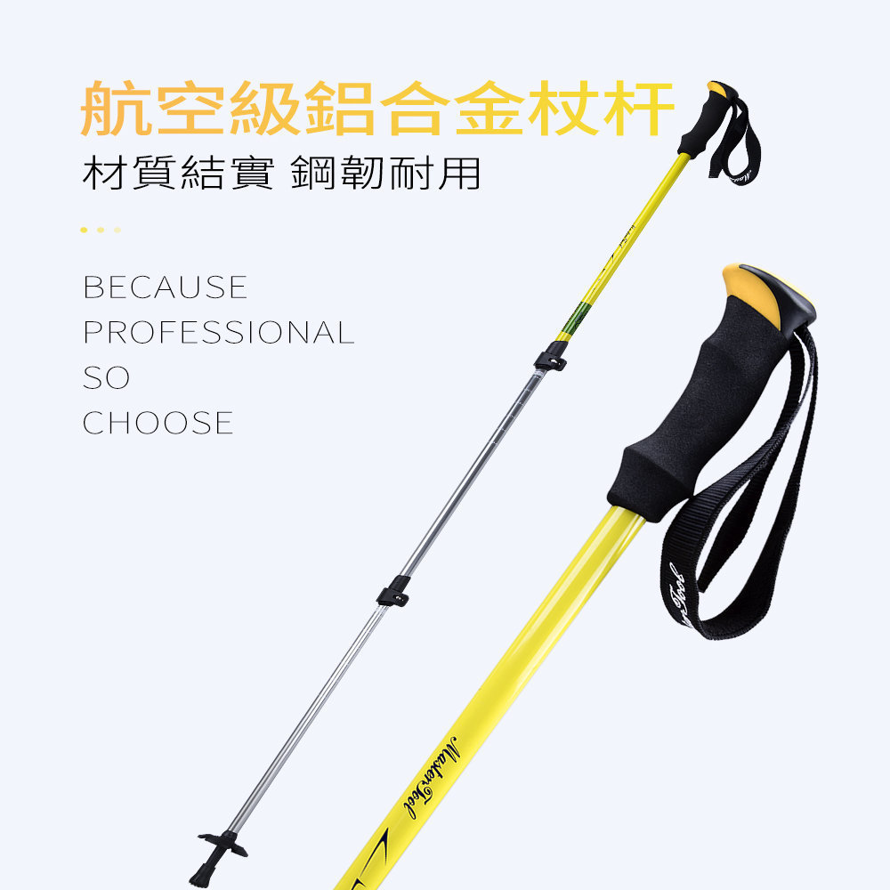 Mastertool -3節超輕EVA手柄行山杖 - 反鎖扣快速折疊設計，戶外登山杖