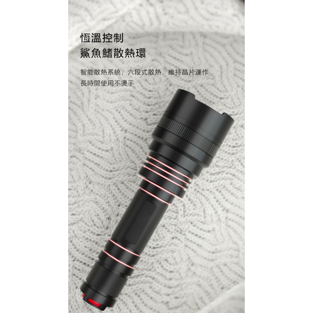 MasterTool-Creavier 強光遠射程 Type C快充 USB充電強光手電筒 黑鏡款檢測手電筒 1200流明